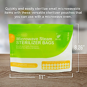 JJ CARE Microwave Bottle Sterilizer Bags [5 Count/Box - Pack of 4] - Travel Sterilizing Bags for Baby Bottles, Breast Pump, Bottle Parts, Pacifiers, Nipples, Soothers & Teethers