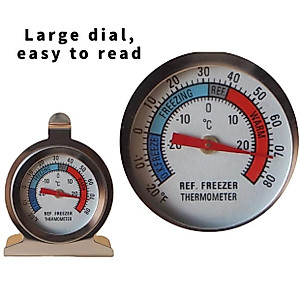 6 Pack Refrigerator Freezer Thermometer, Large Dial Freezer Thermometer, Freezer/Refrigerator/Fridge Temperature Cooler