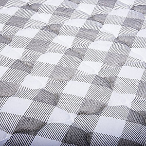 MOBILE INNERSPACE 6.5" Truck Luxury Firm Support Foam Mattress, 76" L x 36" W, Gray Check w/Red Trim