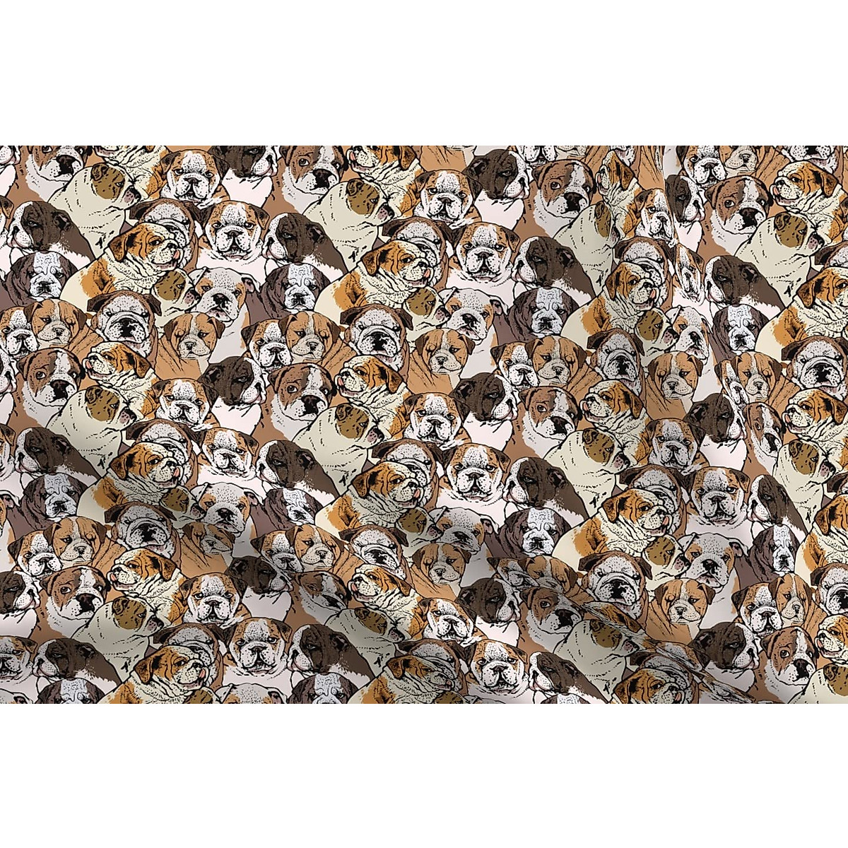 Spoonflower Fabric - English Bulldog Bulldogs Pattern Puppy Animal Printed on Petal Signature Cotton Fabric Fat Quarter - Sewing Quilting Apparel Crafts Decor