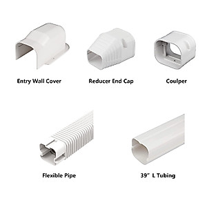 LBG Products PVC Decorative Line Set Cover Kit 3" W 9Ft for Central AC & Heat Pump Systems,Ductless Mini Split Air Conditioner