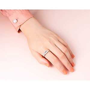 FLYOW Gifts for Mom I am Enough Rings 925 Sterling Silver CZ Ring Encouragement Jewelry Gift for Women Teen Girls Ring Size 5-10 (10)