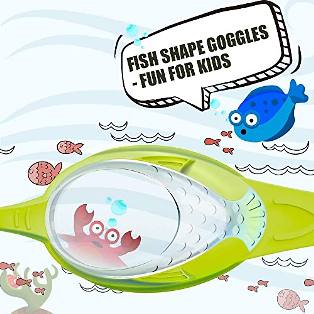 OutdoorMaster Kids Swim Goggles 2 Pack - Quick Adjustable Strap Swimming Goggles for Kids - F