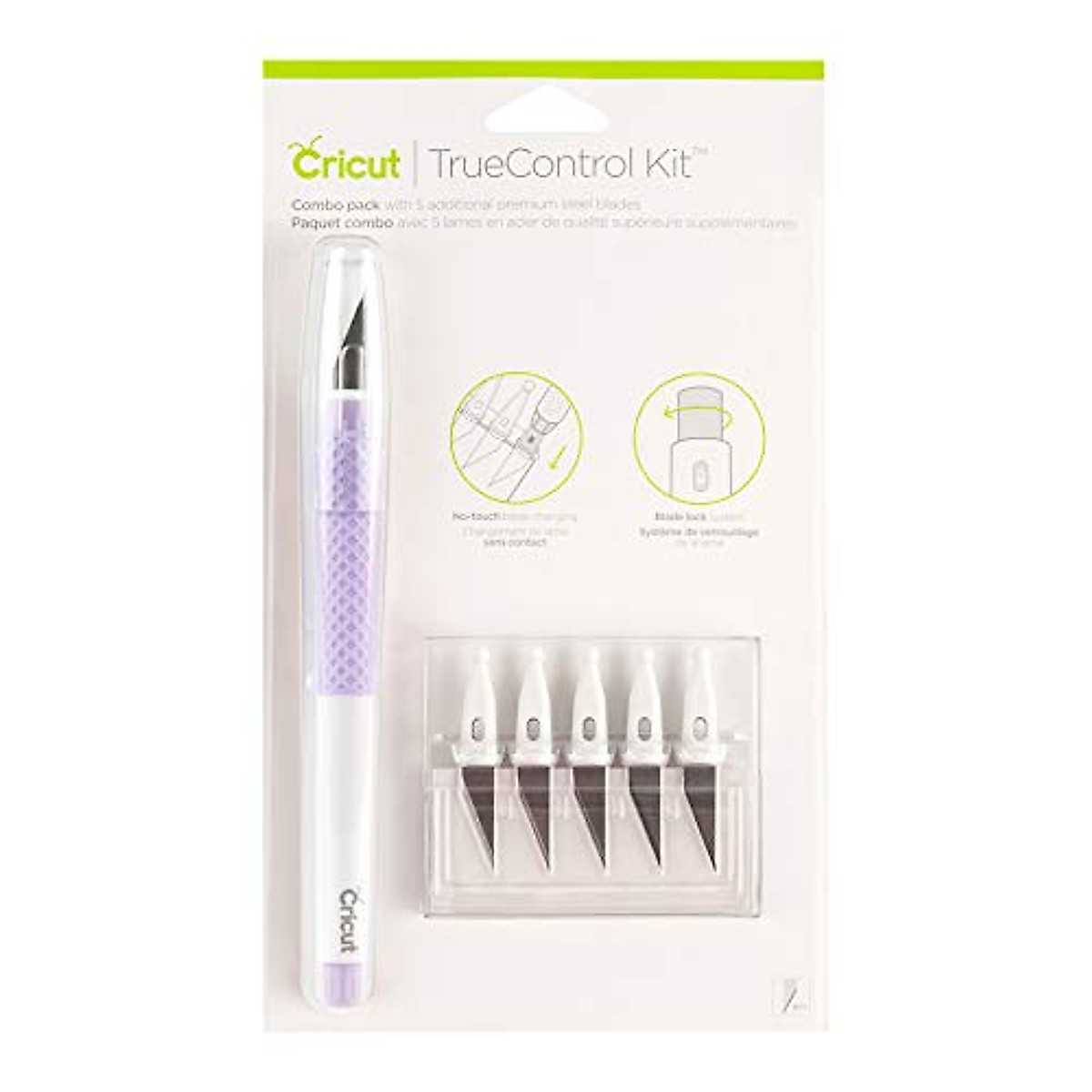 Cricut TrueControl Knife Kit - For Use As a Precision Knife, Craft knife, Carving Knife and Hobby Knife - For Art, Scrapbooking, Stencils, and DIY Projects - Comes With 5 Spare Blades - [Lilac]