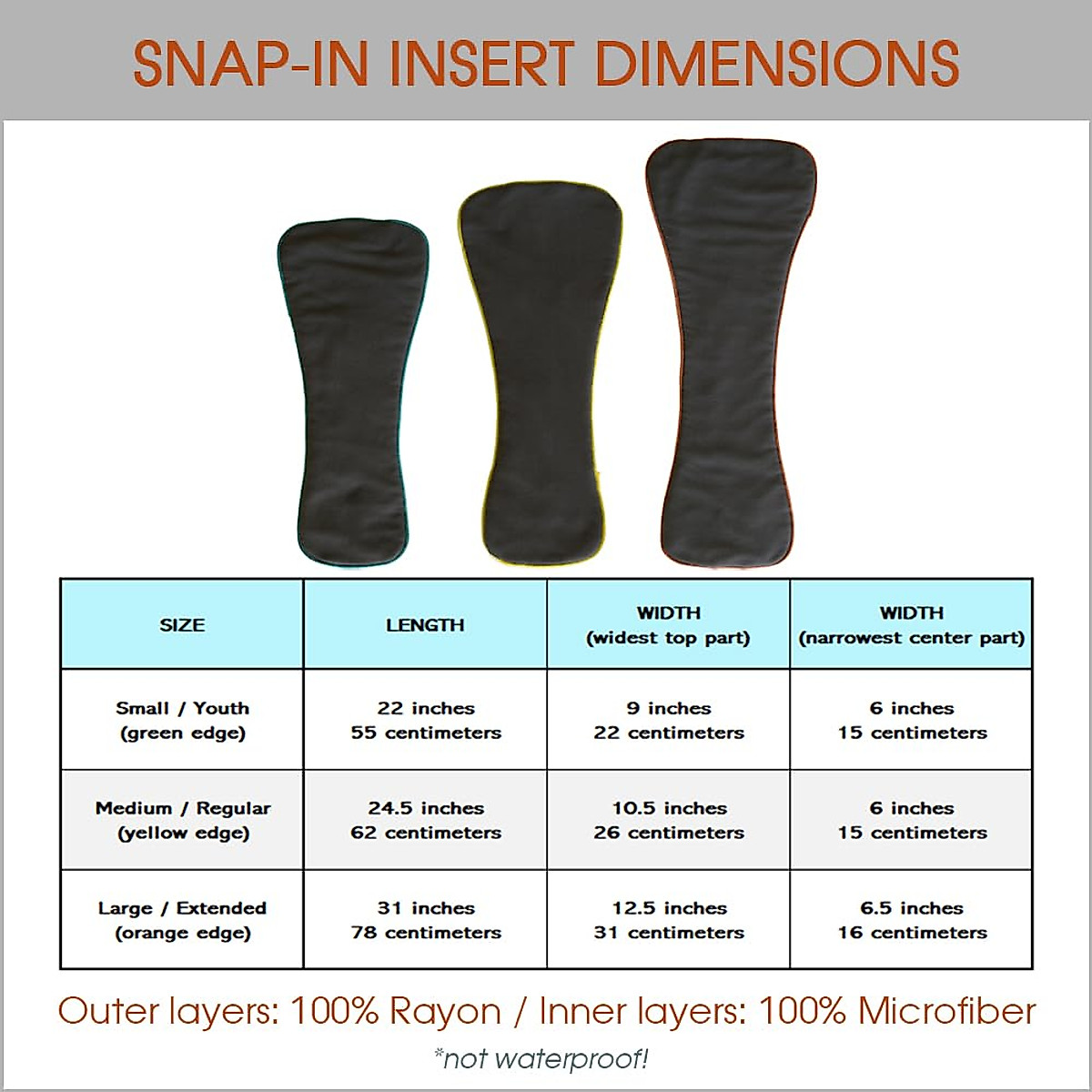 Incontinence Snap-in Insert: Cloth Diaper Absorbency Pad for Special Needs Teens or Adults(1-pack, Large/Extended)