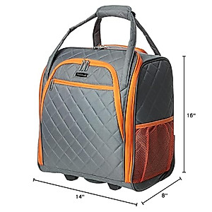 Rockland Melrose Upright Wheeled Underseater Luggage, Charcoal, Carry-On 16-Inch