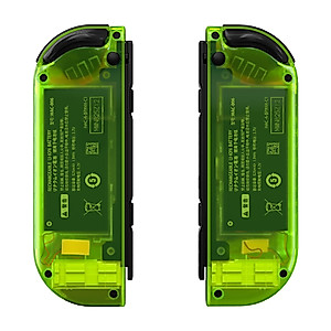 eXtremeRate Clear Lime Green Joycon Handheld Controller Housing (D-Pad Version) with Colorful Buttons, DIY Replacement Shell Case for Nintendo Switch Joy-Con – Controller NOT Included