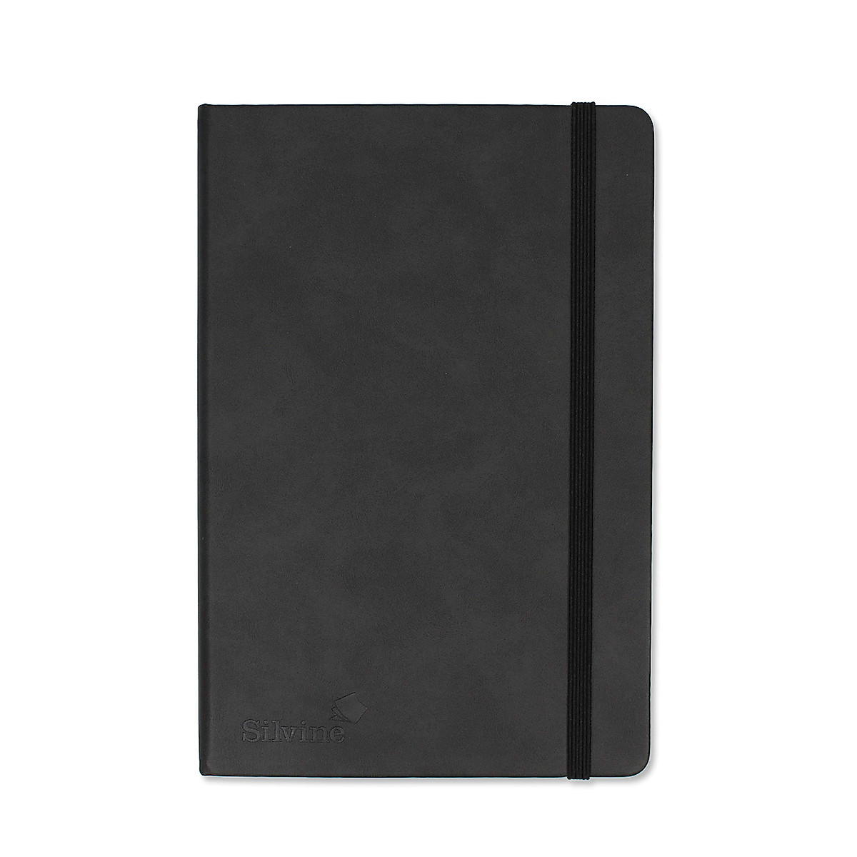 Silvine A5 Executive Soft Feel Notebook Black. 160 Pages (80 Sheets) Ruled with 5mm Squares. Ref 197X (148 x 212mm)