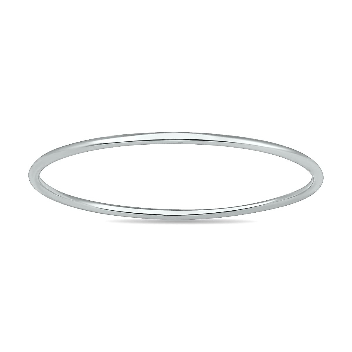 Skinny Thin Domed Stackable 14K White Gold Band (.75 mm)