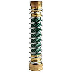 HYDRO MASTER Garden Hose Coiled Spring Protector,Solid Brass Connector,Garden Faucet Extension