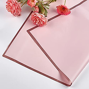 Jutieuo 20 Sheets Flower Wrapping Paper Florist Bouquet Supplies Waterproof Floral Wrapping Paper with Ribbon, 22.8x22.8 inch (Pink)