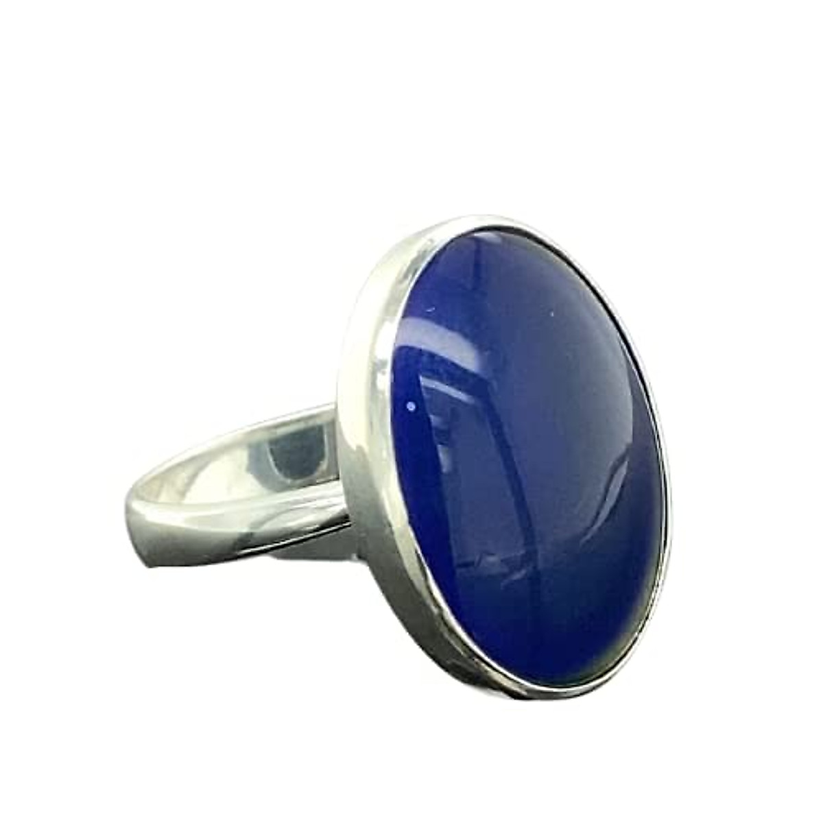 Silver Oval Sense Stone Ring, Handmade Ring, Color Changing Ring, Color by Temperature Mood Charm, 925k Sterling Silver Ring