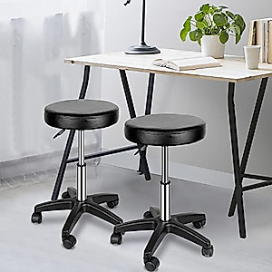 Nova Microdermabrasion Adjustable Hydraulic Rolling Swivel Salon Stool Chair Tattoo Massage Facial Spa Stool Chair Black (Black)