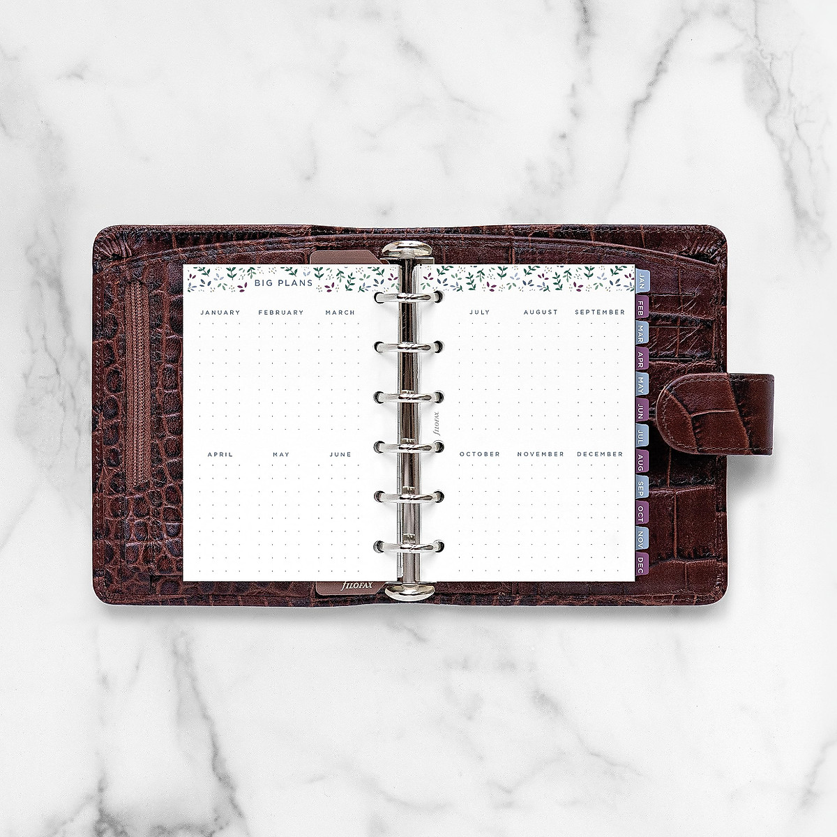 Filofax Calendar Diary Refill, Pocket Size, Week-to-View, Garden Minimal Diary Pack, Multilingual: Five Languages, 2024 (C68292-24)