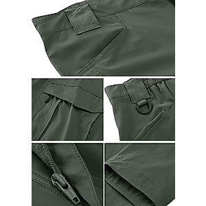 TACVASEN Mens Casual Quick Drying Lightweight Cargo Pants Military Work Trousers Army Green 38