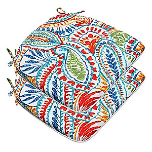 JMGBird Outdoor Chair Cushions Set of 2, Patio Cushions D16xW17 Inch with Ties, Outdoor Chair Pad for Patio Furniture