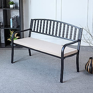 MICUSHION Outdoor Bench Cushion for Patio Furniture Water Resistant Porch Swing High Density Foam Cushions Non Slip Window Seat Pad Indoor (36"x16"x2", Khaki)