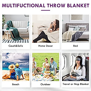 PLURECIL Blanket for Mom Gifts from Daughter, for Mom, Blanket for Mom Gifts, Presents for Mom from Daughter,Fleece Flannel Throw for Mom Birthday Gifts Purple 60"x80"