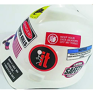 TreeArm Hard Hat Stickers Set of 32 Funny Water Proof Helmet Sticker and Decals with American Flag for Hard Hats Construction Helmet and Tool Box 2.5-3.5 Inch Size