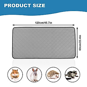 Nisorpa 4 Pack Guinea Pig Cage Liners Super Absorbent Washable Guinea Pig Pee Pads Waterproof Guinea Pig Bedding for Small Animals Rabbit Hamster Rat, 48 x 24 inches