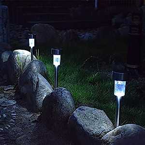 DJASM 2 Pcs Solar Powered Lawn Lights Outdoor Decorative Lawn Stake Column Lights for Home Garden Courtyardbubble Column Lamp