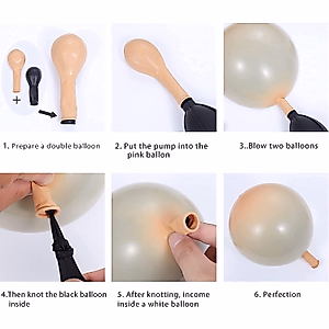 147Pcs DIY Doubled-Stuffed Apricot Cream Peach Balloons Chrome Rose Gold Balloons Blush Ivory Nude Balloons Balloons Garland Arch Kit Boho Wedding Decoration Bridal Shower Birthday Party Supplies