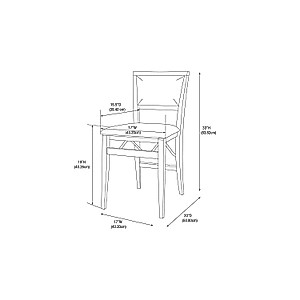 Linon Keira Pad Folding Chair, Set of 2, Engineered Wood