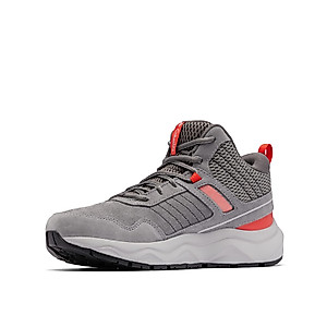 Columbia Men's Plateau Venture Mid, Titainium Grey Steel/Fiery Red, 15