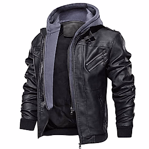 liuyffan Coat Imitation Hat Autumn Leather Men's Color Winter Leather Shoulder Strap Replacement for Briefcase Black