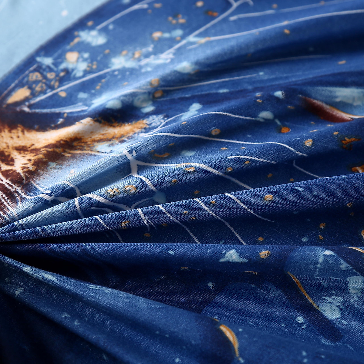 MAG 3pcs Butterfly Bedding Duvet Cover Set,Vintage Bedding Sets,Cute Duvet Cover Set for Toddler, Kids, Girls, Super Soft Microfiber (no Comforter) (Dark Blue, Twin)