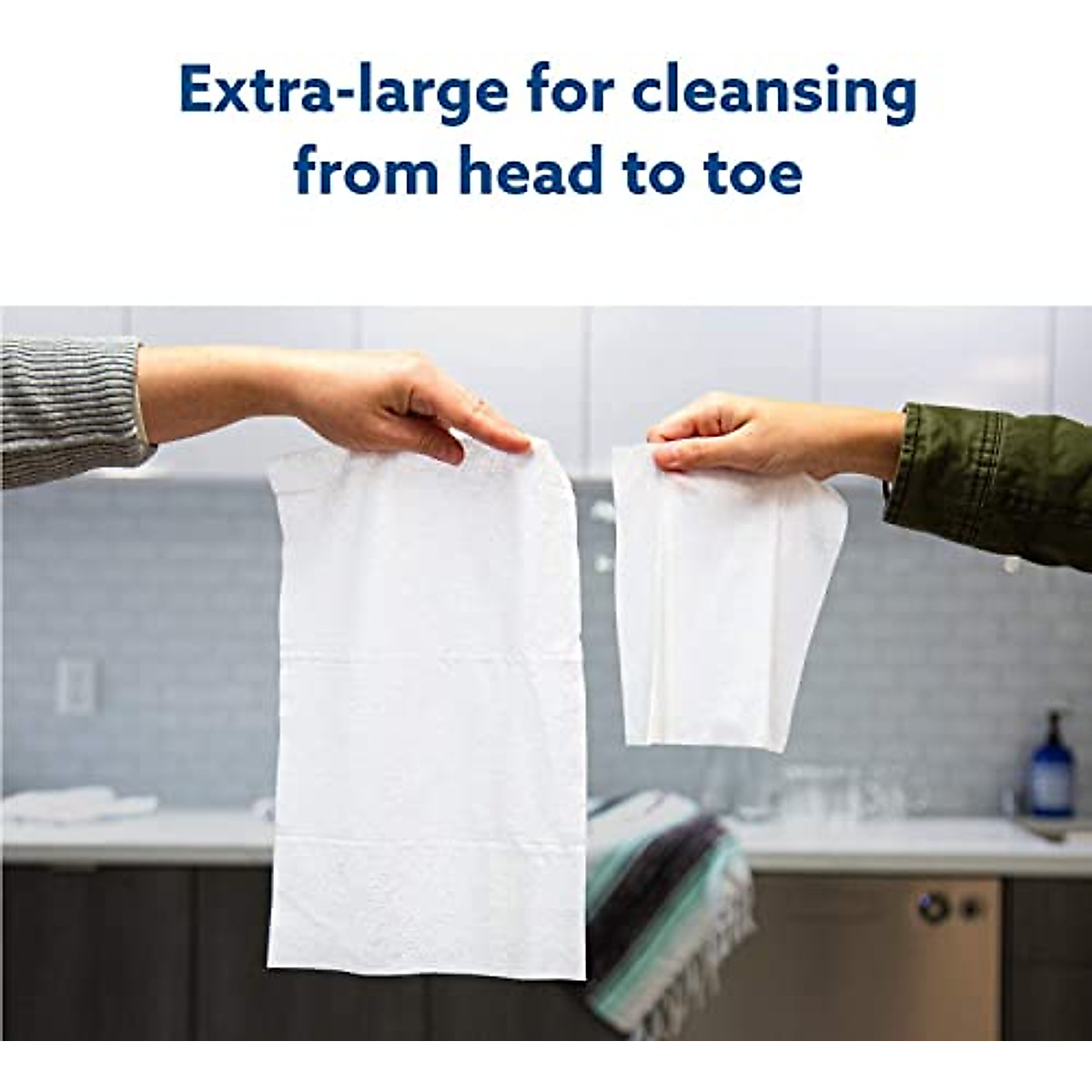 WaterWipes Plastic-Free XL Bathing Wipes for Toddlers & Babies, 99.9% Water Based Wipes, Unscented & Hypoallergenic for Sensitive Skin, 16 Count (1 pack), Packaging May Vary