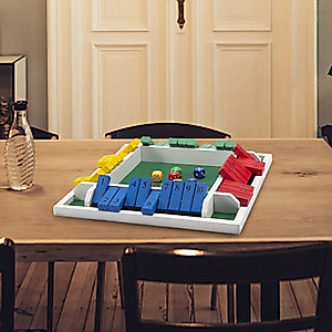 AMEROUS Shut The Box Dice Game-12 inches-Colorful Design-1-4 Players-12 Dice-Gift Package, Classic 4 Sided Wooden Board Game for Adults Kids, Classics Board Game