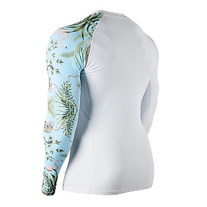 HUGE SPORTS Men's Rash Guard Long Sleeves UPF 50+ UV Sun Protection Quick Drying Splice Compression Swim Shirts