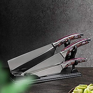 Full Tang Butcher Knife, Handmade Forged Kitchen Chef Knife, High Carbon Clad Steel Butcher Cleaver (3PCS Set)