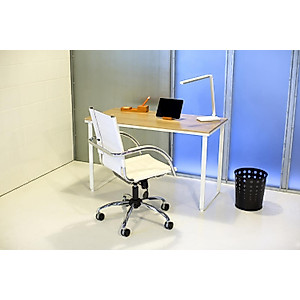 Safco Products Simple Design Table Desk with Sled Base, , Beech Top White Legs (1943BHWH)