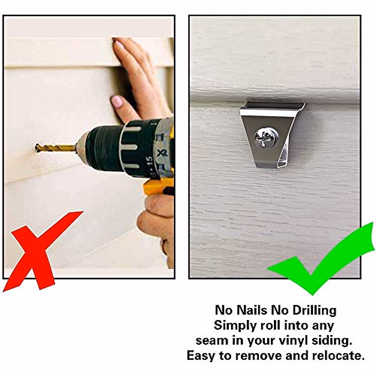 Vinyl Siding Hooks for All-New Blink Outdoor Camera, No-Hole Needed Outdoor Siding Clips for Mounting Blink Outdoor Security Camera System, Stainless Steel Siding Mount (12 Pack)……