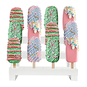 Wood Cakesicle Stand Display - Cake Pop Stand Display Riser - 3 Tier Wood Lollipop Holder, for Dessert Table of Wedding Shower Birthday Parties