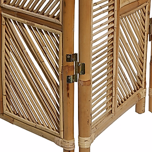 Deco 79 Wood Geometric Partition Room Divider Screen Hinged Foldable Partition 3 Panel Privacy Screen, Room Partition 52" x 1" x 71", Brown