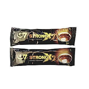 Trung Nguyen — G7 Strong X2 3 in 1 Instant Coffee — Roasted Ground Coffee Blend w/Non-dairy Creamer and Sugar — Strong and Bold — Instant Vietnamese Coffee (24 Single Serve Packets)