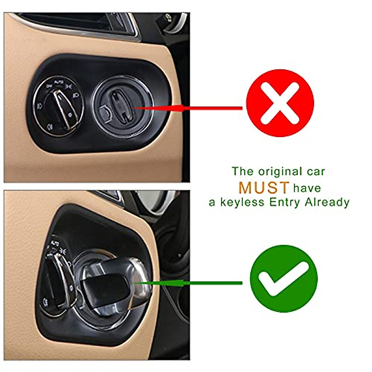 Luxury Red Entry and Drive for Porsche 911, Keyless Enter Cover with Logo for Porsche (Cayenne Panamera Macan)