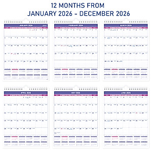 2023-2024 Wall Calendar - 18 Months Calendar 2023-2024 from Jan. 2023 - Jun. 2024, 8.5" x 11", Twin-Wire Binding, Ruled Blocks with Julian Dates, Perfect Wall Calendar for Organizing
