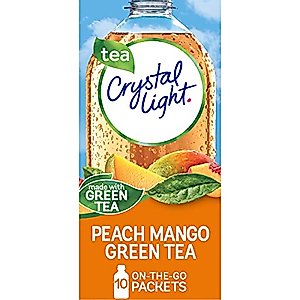 Crystal Light Sugar-Free Peach Mango Green Tea On-The-Go Powdered Drink Mix 10 Count