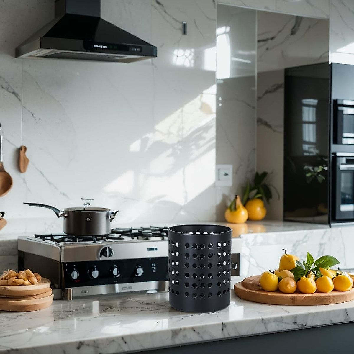 KSENDALO Black Utensil Holders set of 3 Metal Silverware Drainer Basket Cutlery Strainer Silverware Dryer Utility Sink Drying Caddy Organizer for Home Office