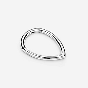 FANSING 316L Surgical Steel Teardrop Septum Hoop Hinged Triangle Septum Ring for Women 16 Gauge Septum Jewelry 8mm Septum Nose Rings Triangular Clicker Silver
