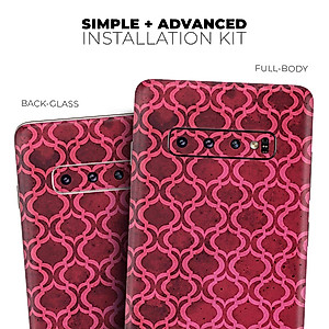 DesignSkinz Deep Fuschia Oval Pattern Protective Vinyl Decal Wrap Skin Cover Compatible with The Samsung Galaxy S20 (Screen Trim & Back Glass Skin)