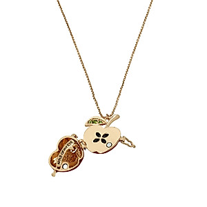 Betsey Johnson Apple Pendant Slider Necklace