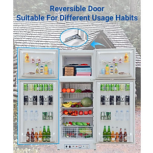 Smad 13.4 cu.ft Gas Refrigerator with Freezer, Propane RV Fridge for RVs, Campers, Off-Grid Cabins, White