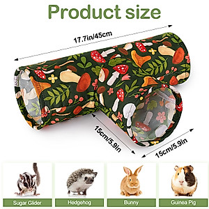 Bienbee Guinea Pig Tunnel, 3 Way Washable Guinea Pig Hideout,Foldable Rabbit Tunnel Guinea Pig Toys for Bunny Hamster Chinchilla Ferret Rabbit Guinea Pig Accessories Mushroom