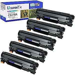 SuperInk 5 Pack Compatible Black Toner Cartridge Replacement for HP 78A CE278A use in Laserjet P1560 P1566 P1606 P1606n P1606dn M1536dnf Printer