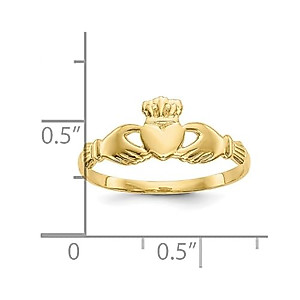 10k Gold Irish Claddagh Celtic Trinity Knot Ring Size 7.00 Jewelry for Women